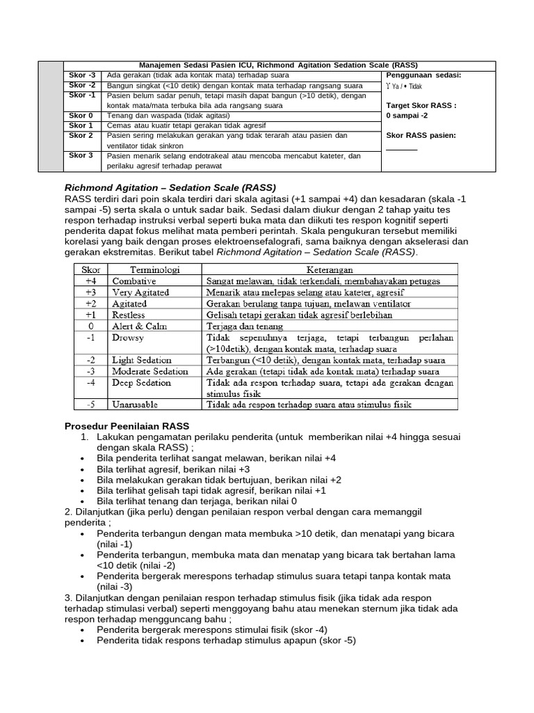 Manajemen Sedasi Pasien ICU | PDF