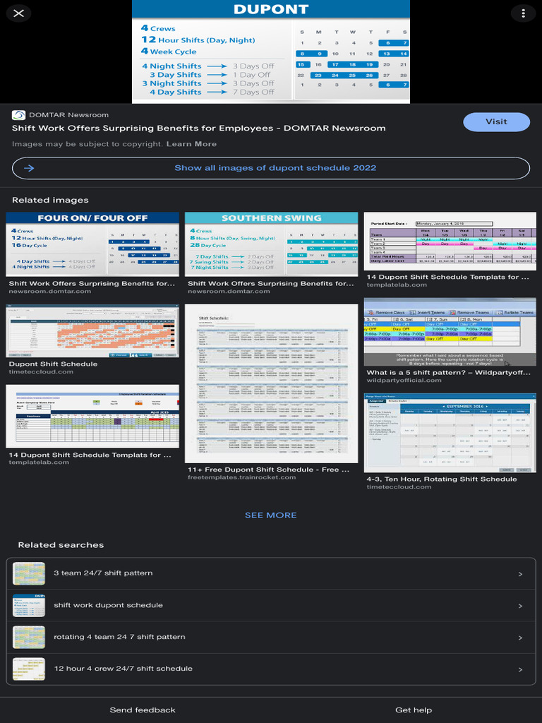 Dupont Schedule 2022 - Google Search | PDF | Employment | Working Time