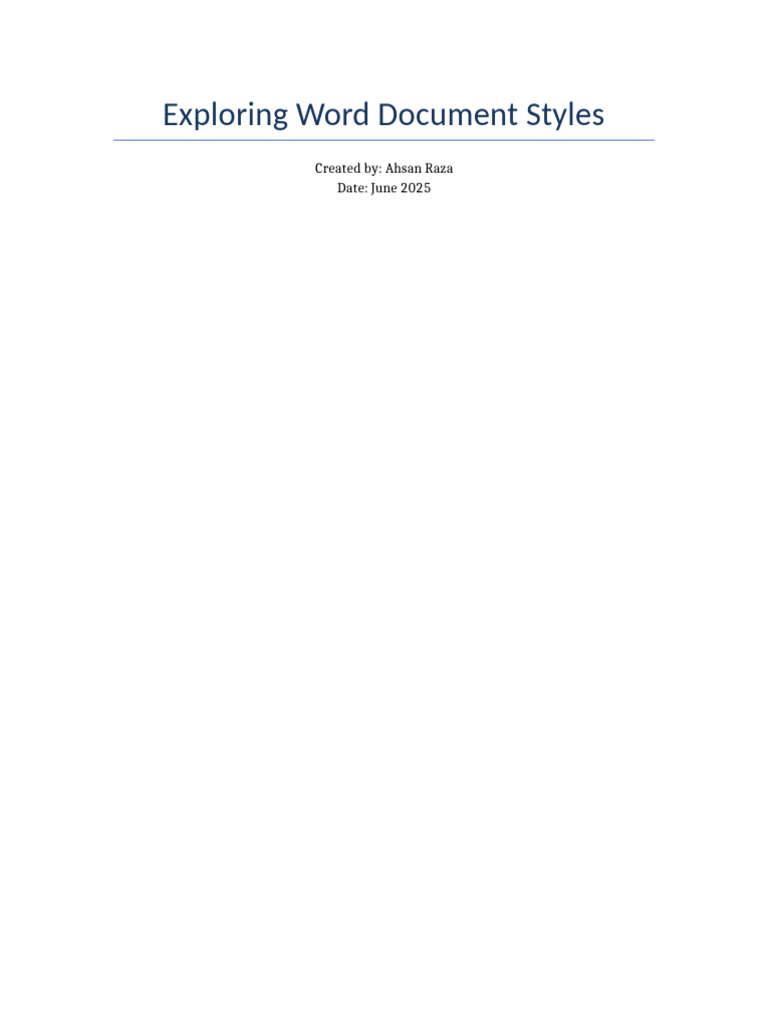 Word Styling Project Final | PDF