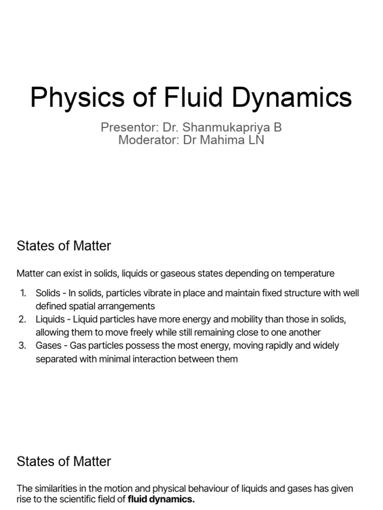 Physics of Fluid Dynamics | PDF | Fluid Dynamics | Liquids