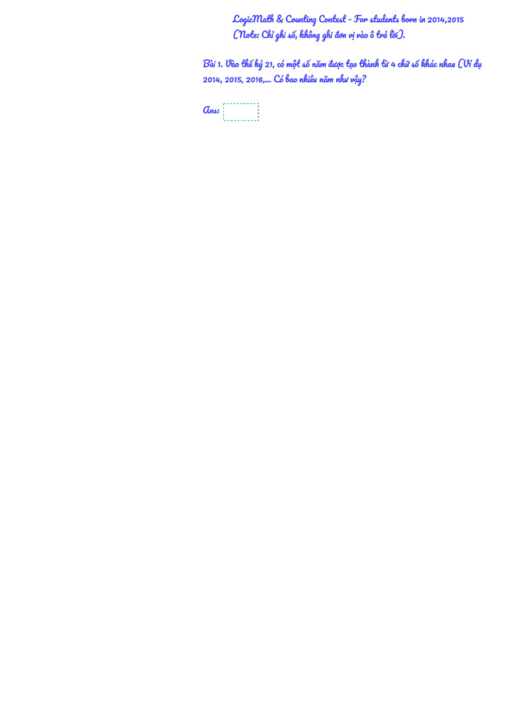LogicMath Counting Contest Minh Nhat | PDF