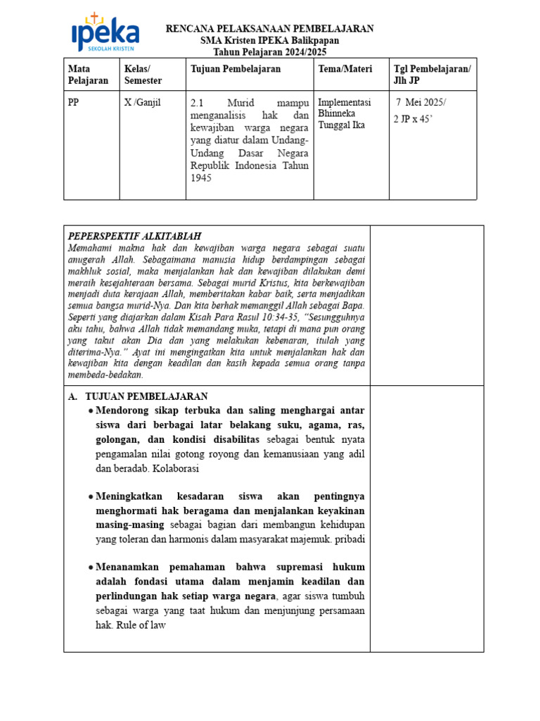 27037-Della Inthan-Modul Ajar RPP - Pendidikan Pancasila | PDF