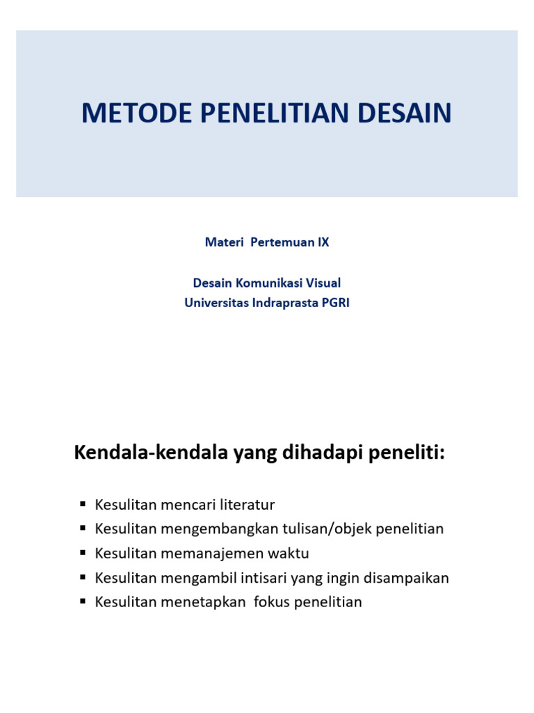 Metode Penelitian Desain 09 PDF | PDF