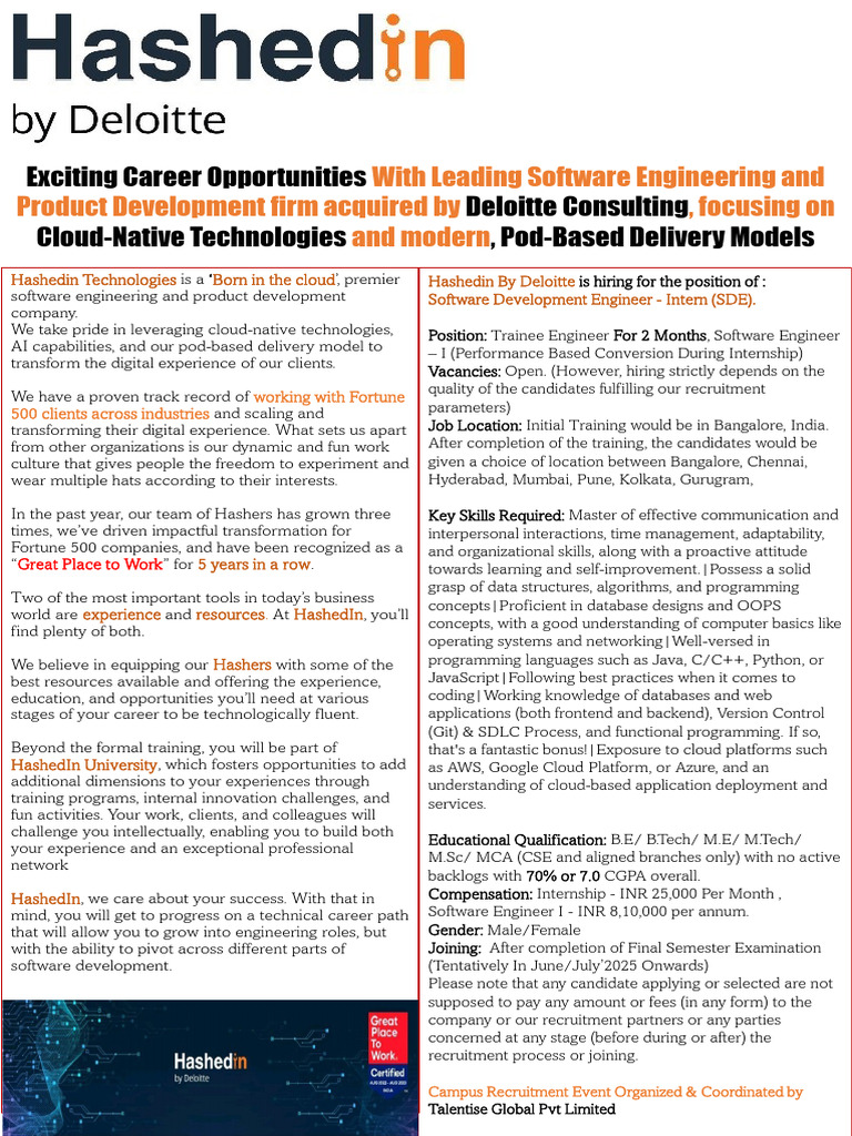 Hashedin by Deloitte - 2025 Batch | PDF | Cloud Computing | Information Technology