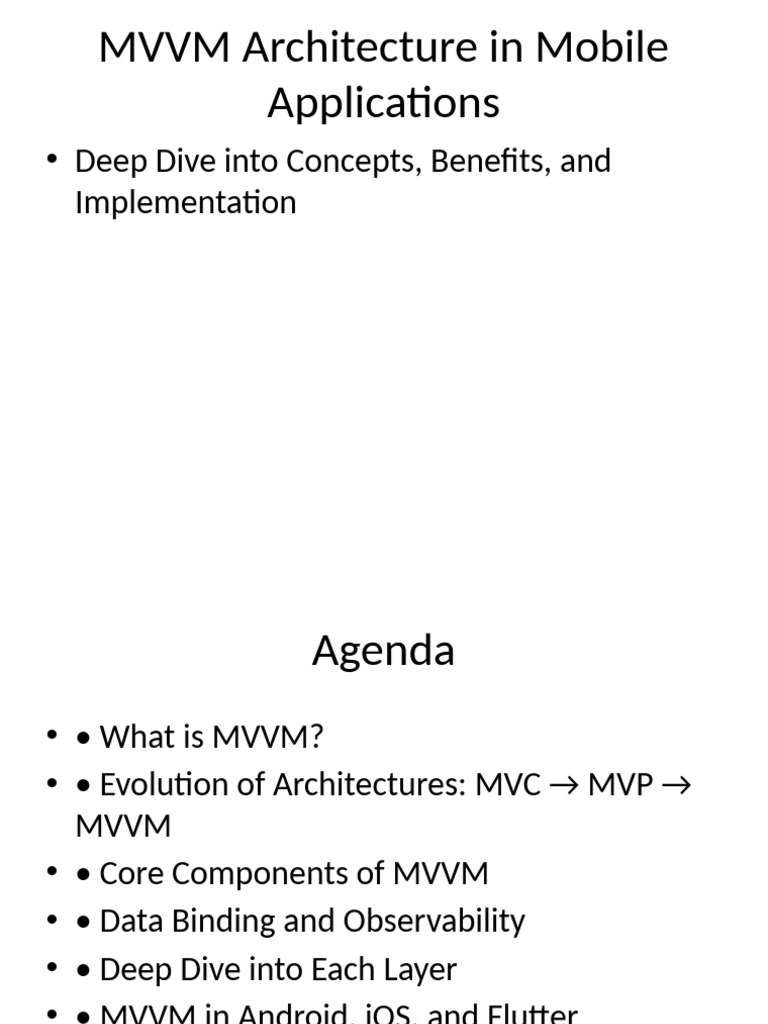 MVVM Mobile Application | PDF | Mobile App | Android (Operating System)