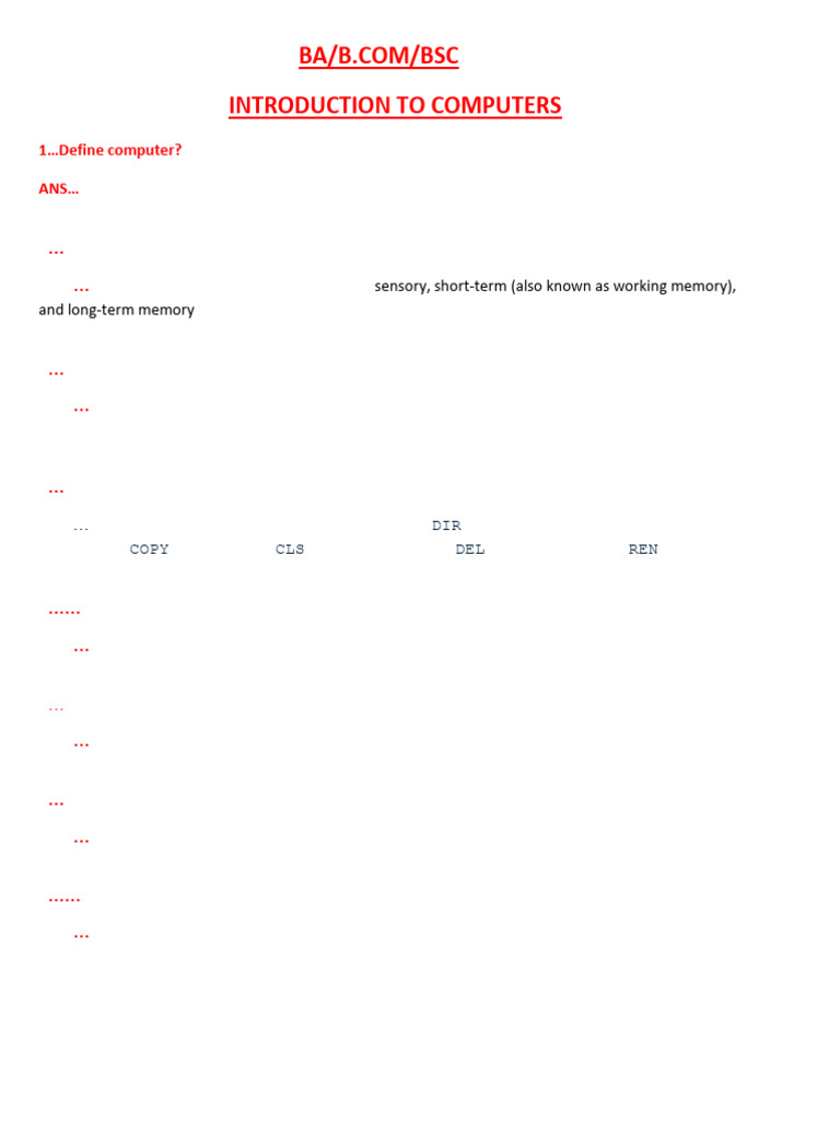 Introduction to Computer Basics | PDF | Computer Data Storage | Microsoft Excel
