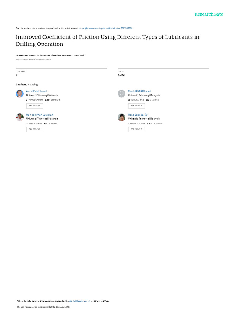 2015 Improved Coefficientof Friction Using Different Typesof ...