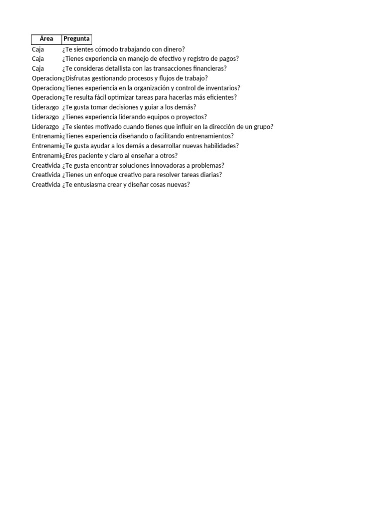 Test Habilidades Destrezas | PDF