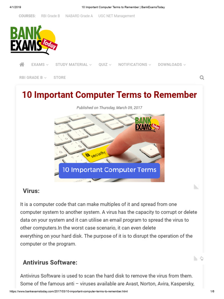 Key Computer Terms Explained | PDF | Computer Virus | Malware