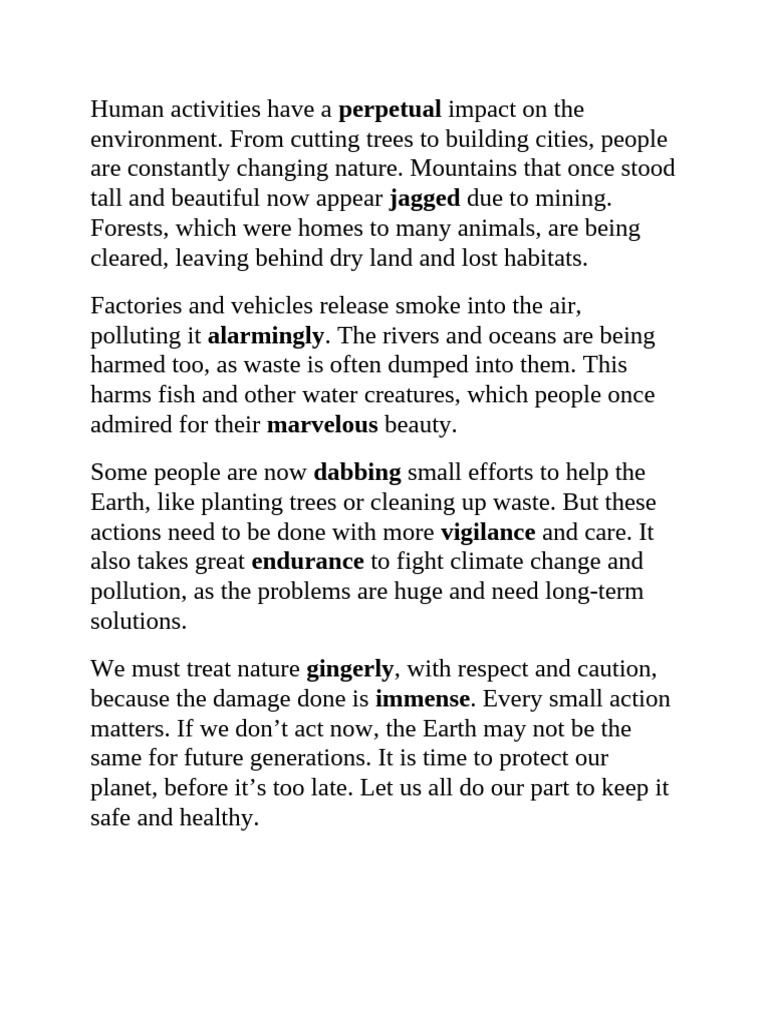 Human Activities Impact On The Environment | PDF