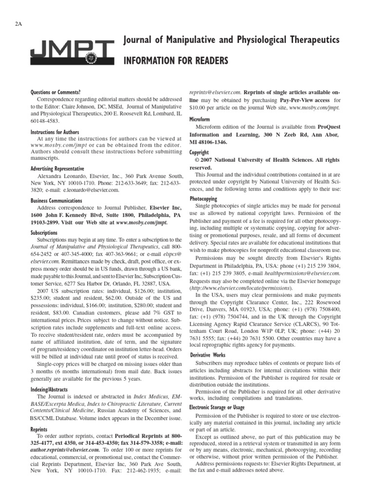 Information For Readers Ymmt | PDF | Elsevier