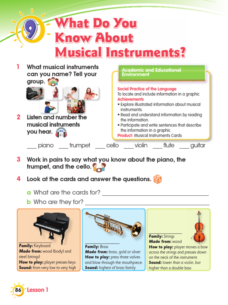 Sunburst 3 - ACTIVITY BOOK What Do You Know About Music Instruments ...