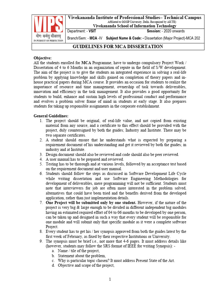 MCA Major Project Guidelines | PDF | Software Testing | Use Case