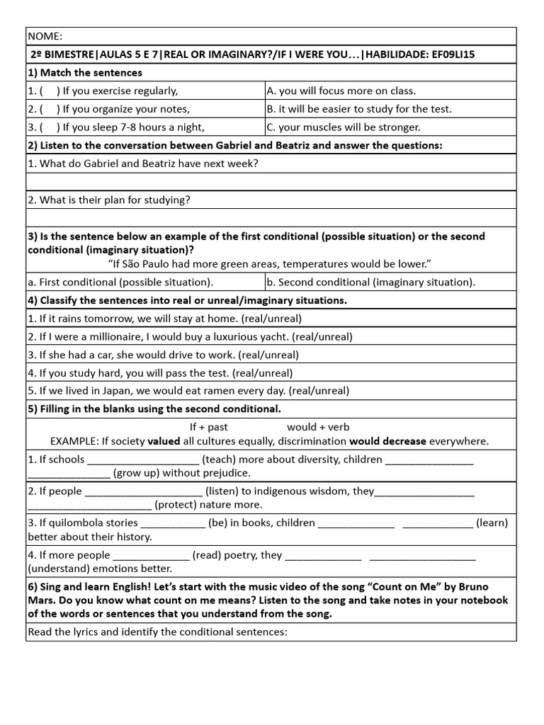 Inglês Aulas 05 07 Atividades 1 | PDF