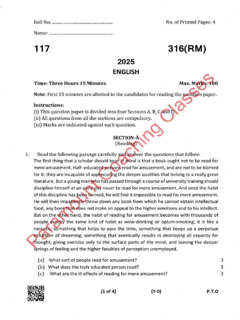 Paramount Coaching Classes | PDF