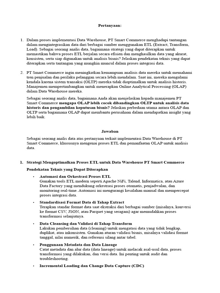 Tugas 3 Datawarehouse | PDF