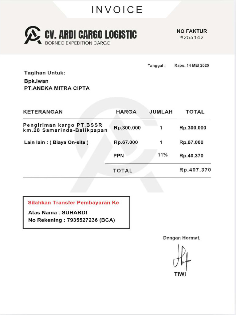 Tagihan PT - AMC | PDF