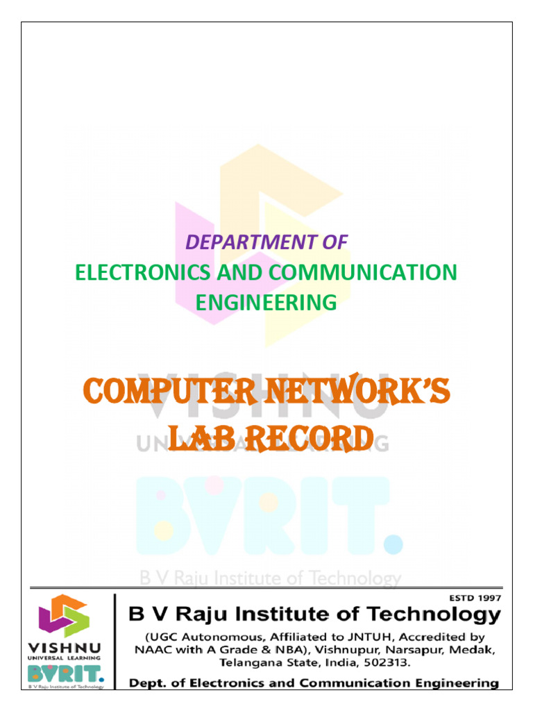 Computer Networks Lab Manual | PDF | Computer Network | Personal Computers