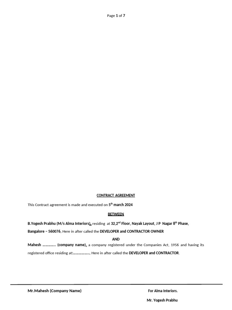 Masonry Construction Contract Agreement | PDF | Masonry | Wall