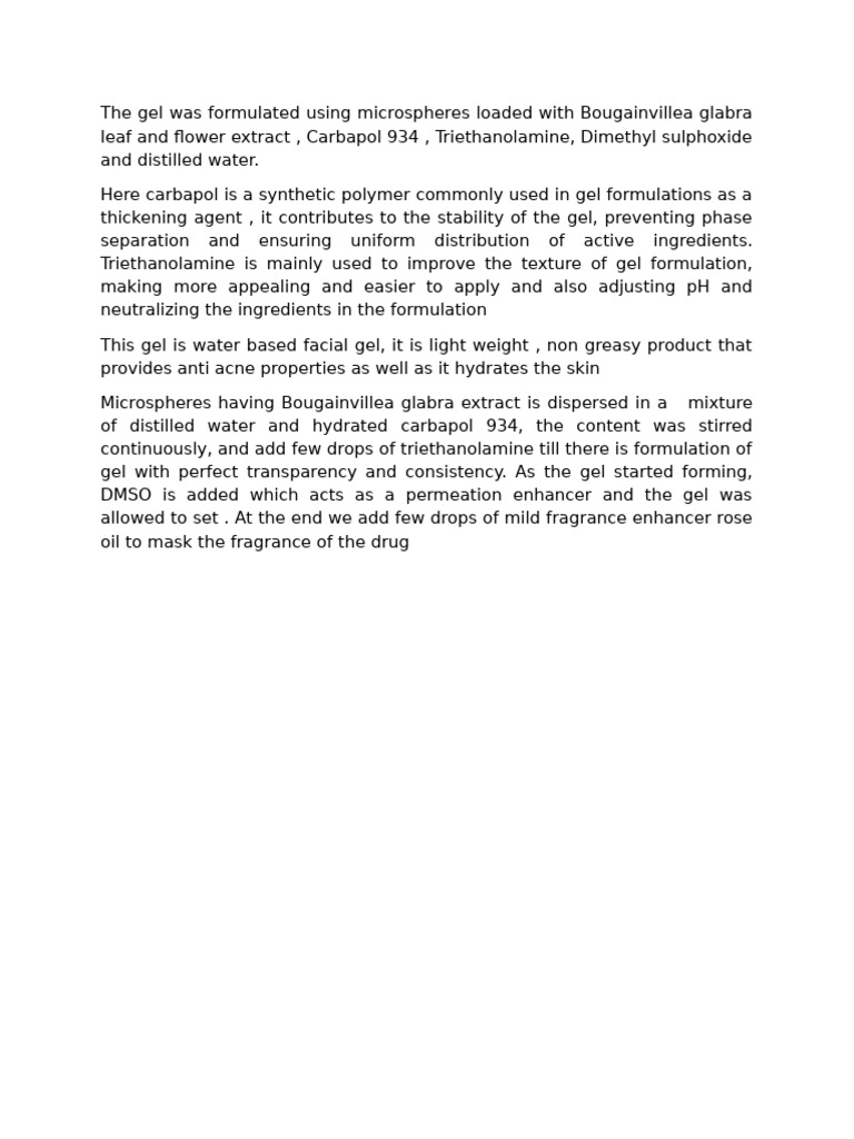 Gel Formulation | PDF