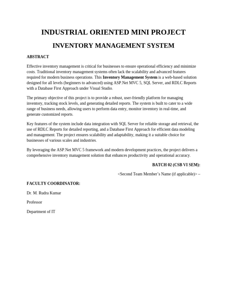 Inventory Management | PDF