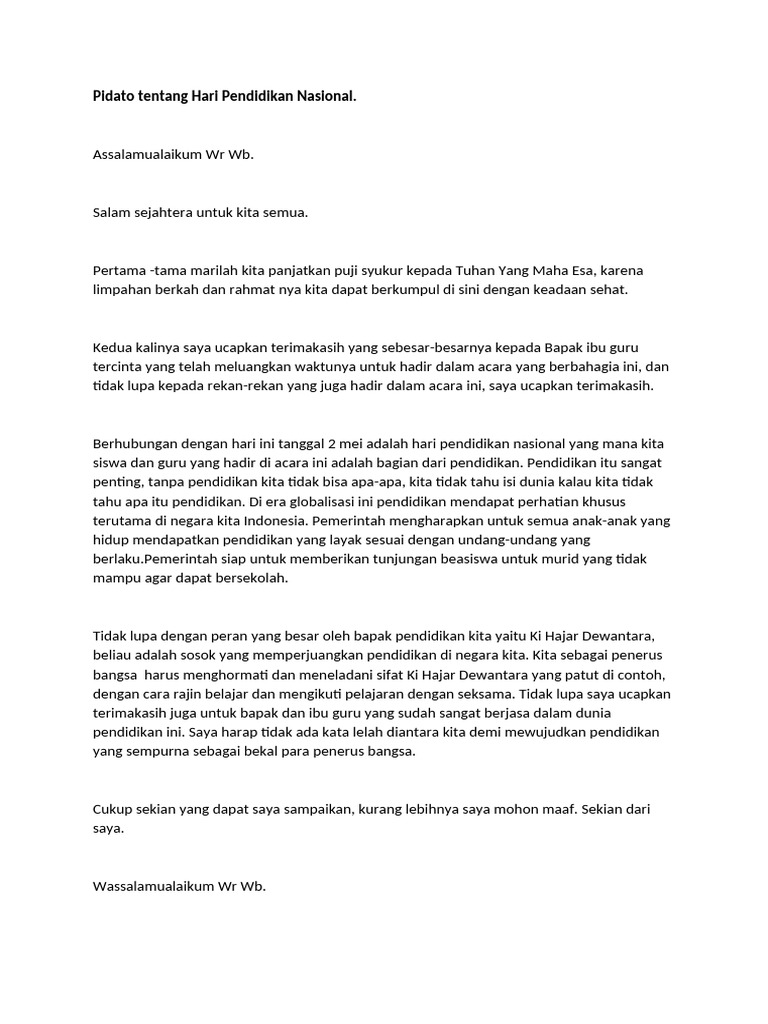 Pidato Hardiknas 2024 | PDF