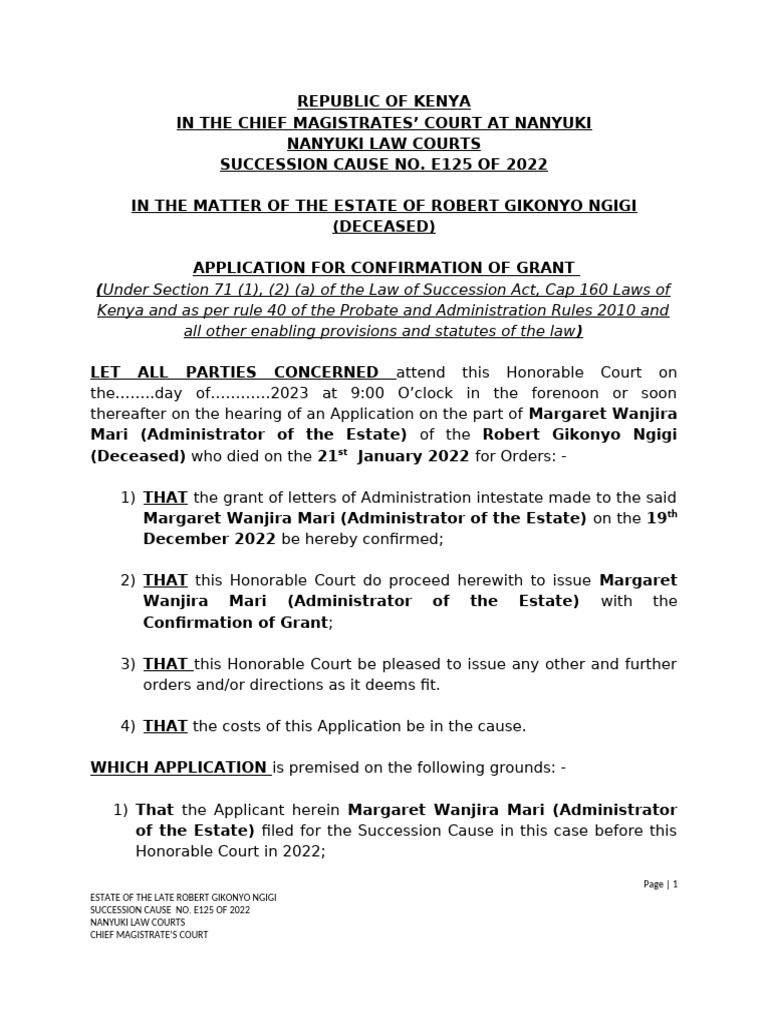 Confirmation of A Grant-Mama Mark | PDF | Affidavit | Common Law