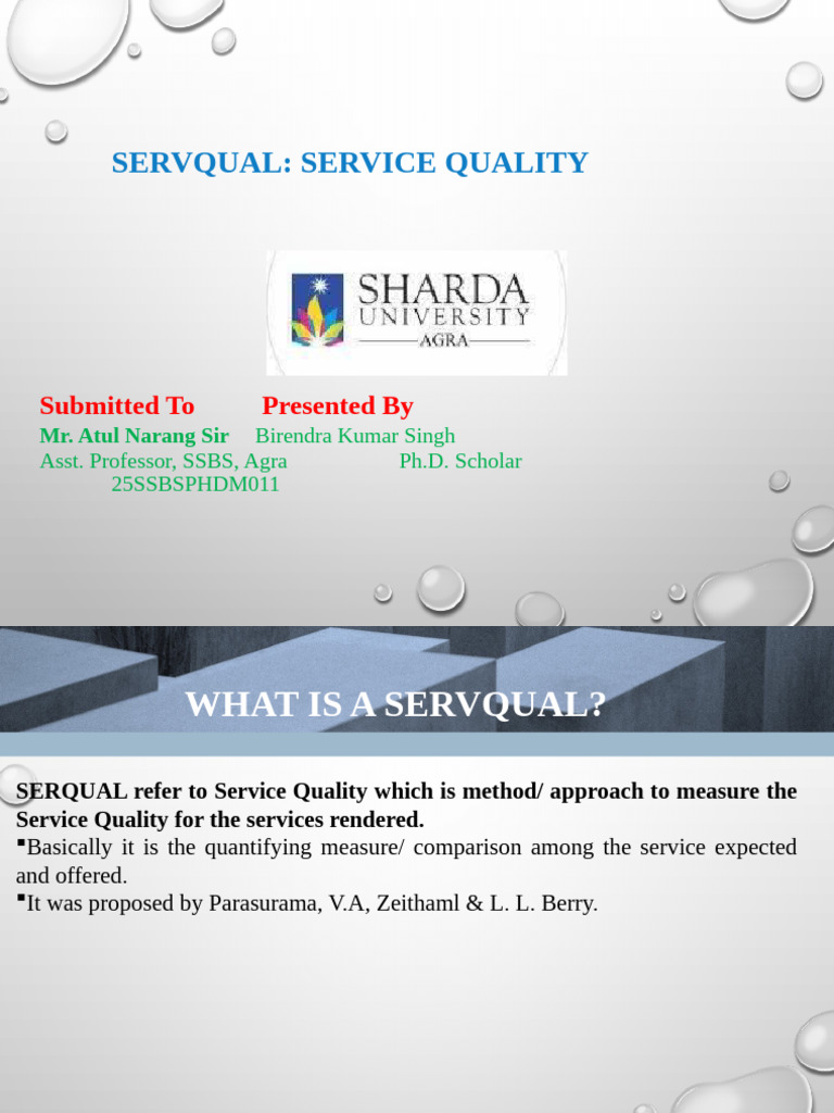 Serqual & Serveperf PPT - Birendra Kumar Singh | PDF | Customer ...