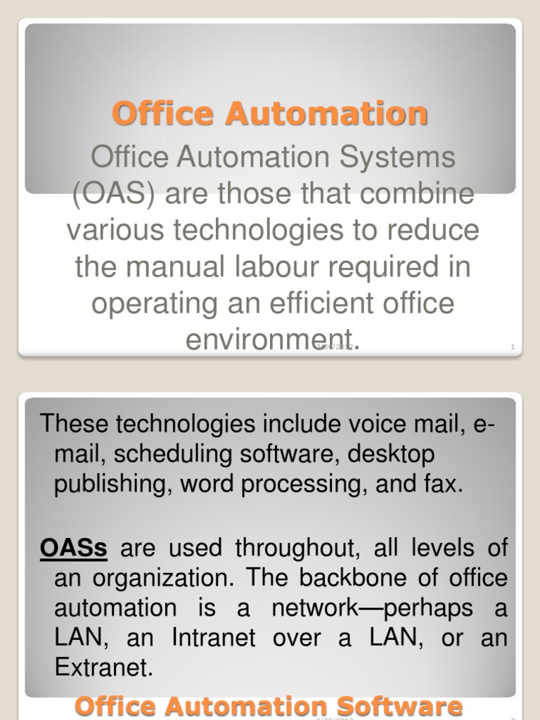 OfficeAutomation Chap01 | PDF | Computer Network | Electronic Data ...