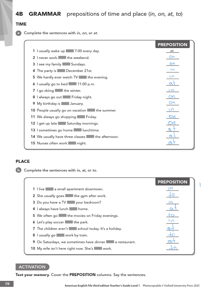 AEF3e Level 1 TG PCM Grammar 4B | PDF