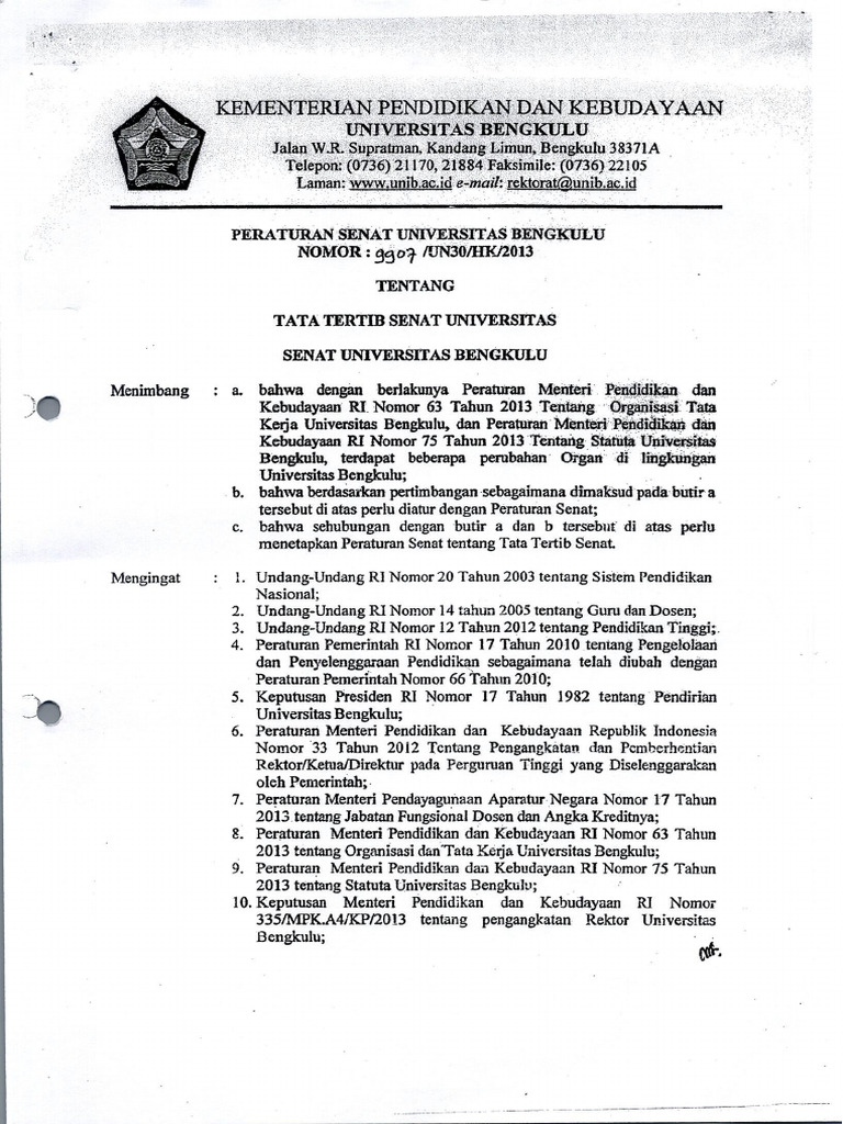 Tatib Senat No 9907 Tahun 2013 - 0001 | PDF