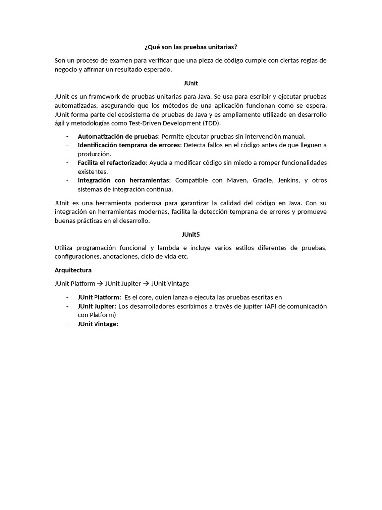 Pruebas Unitarias - JUnit | PDF