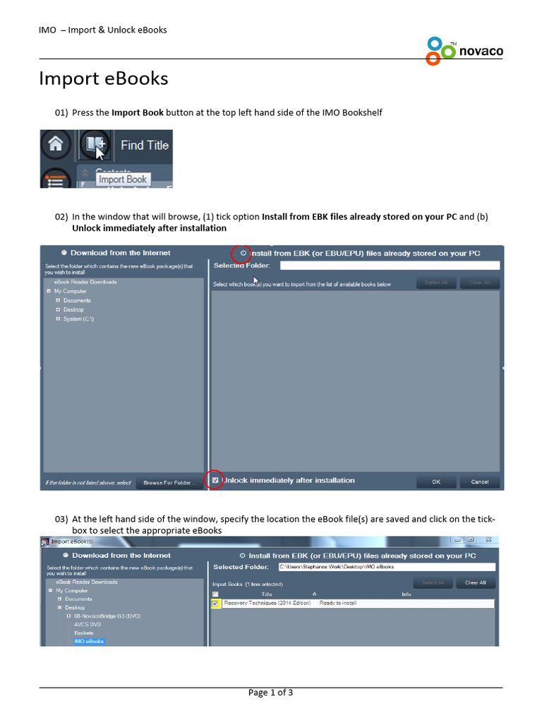 IMO - Import and Unlock Ebooks | PDF