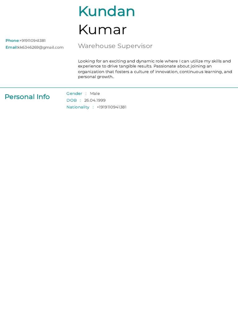 Kundan Resume 931 | PDF