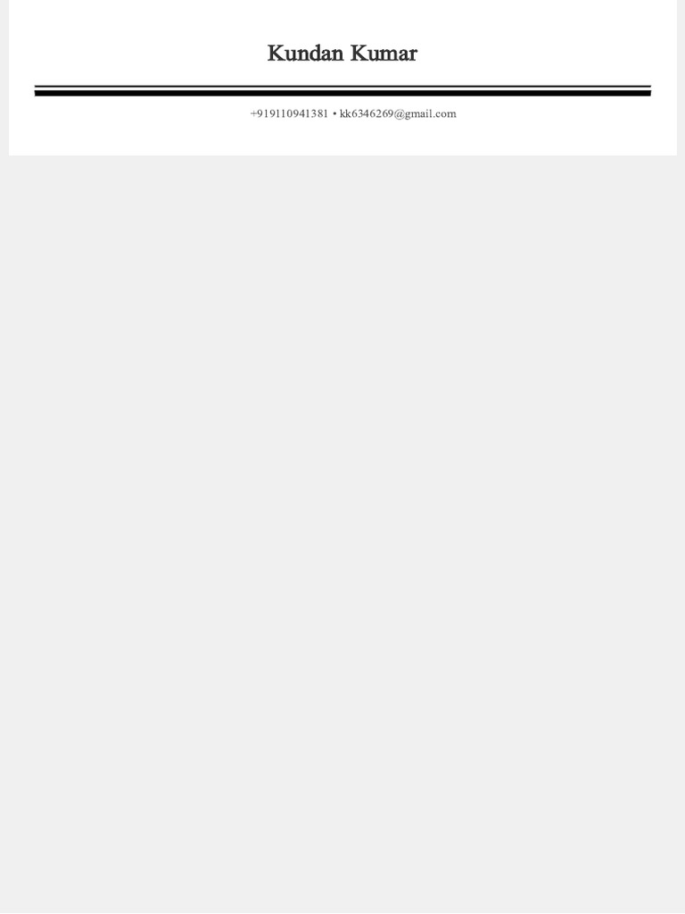 Kundan Resume 868 | PDF
