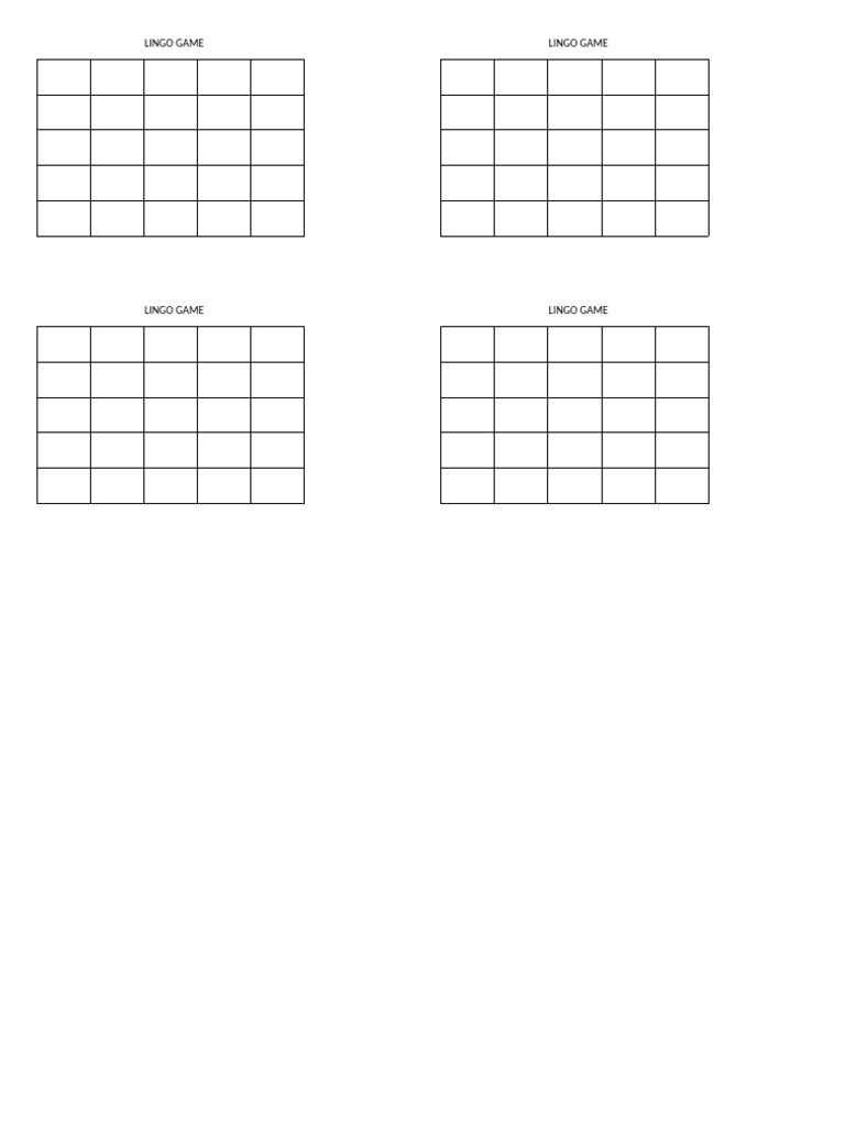 Lingo Game | PDF