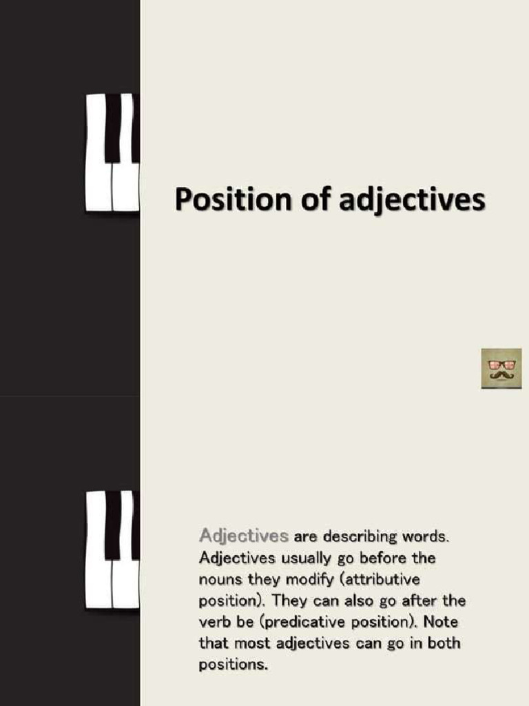 Position of Adjectives 1 | PDF