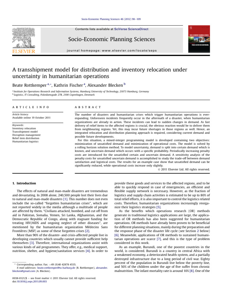 A Transshipment Model For Distribution And Inventory Relocation Under