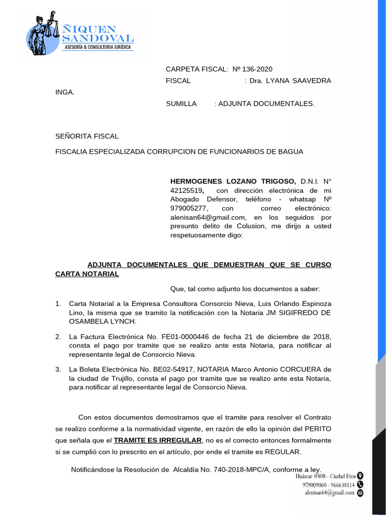Adjunta Carta Notarial | PDF
