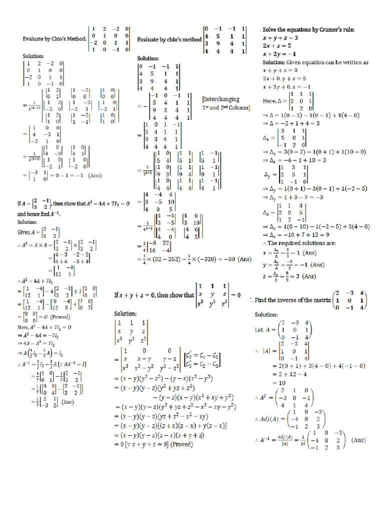 Determinant + Matrix | PDF