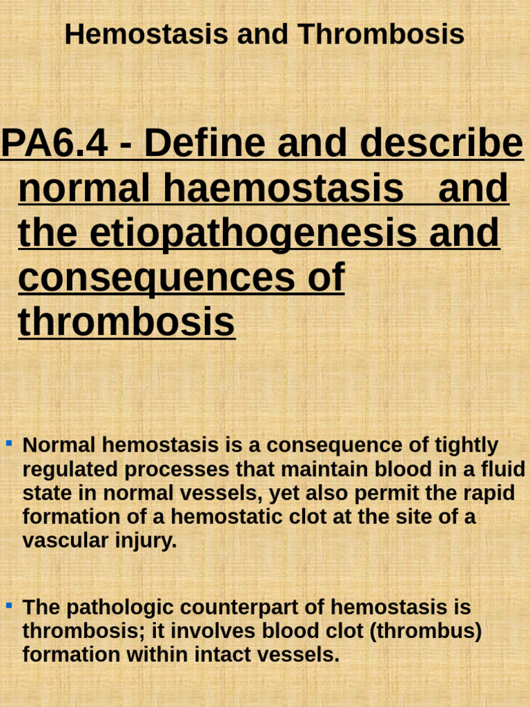 GP Thrombosis and Embolism | PDF | Coagulation | Platelet