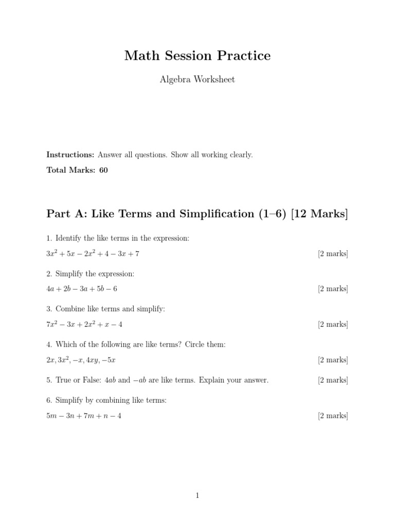 Algebra Practice Questions | PDF | Factorization | Algebra