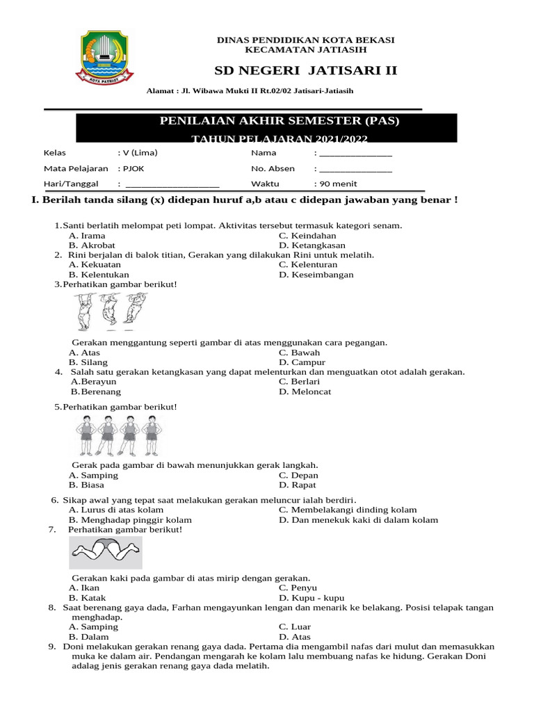 Soal Pat Pjok Kls 5 Sem 2 2022 | PDF
