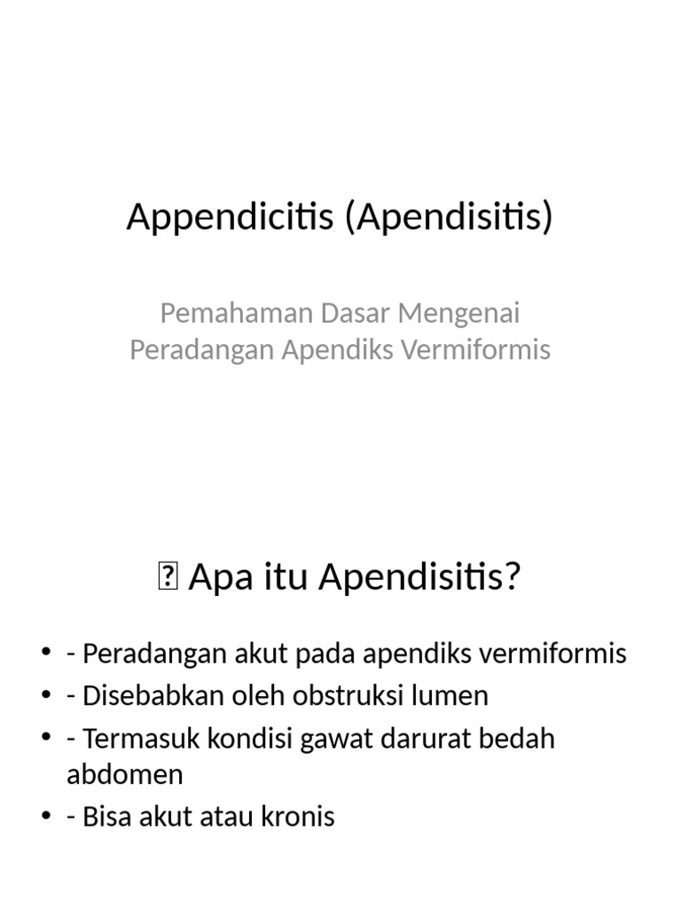 Appendicitis Presentation | PDF