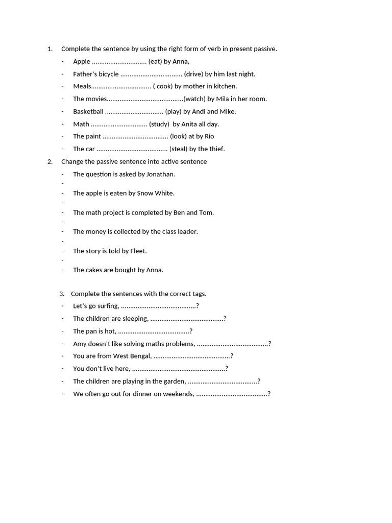 Worksheet English | PDF