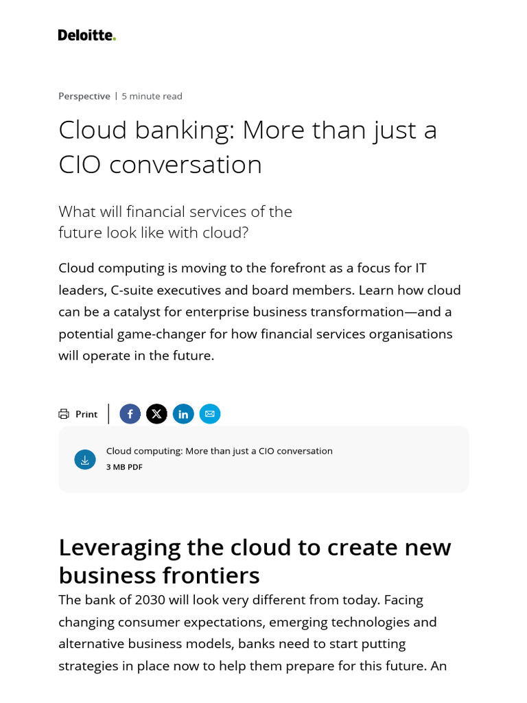 Cloud Banking - Financial Services and Banking of The Future - Deloitte ...