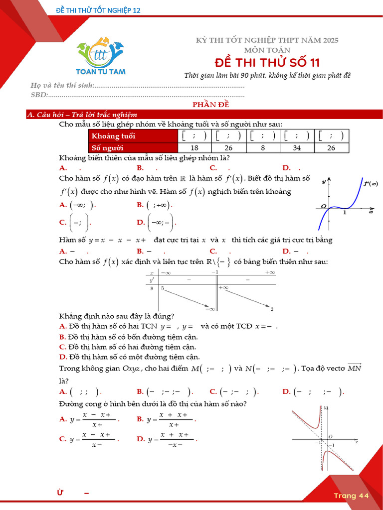 Bo de Cung Co Kien Thuc Tot Nghiep THPT Nam 2025 Mon Toan Phan 1 Trang 2 | PDF