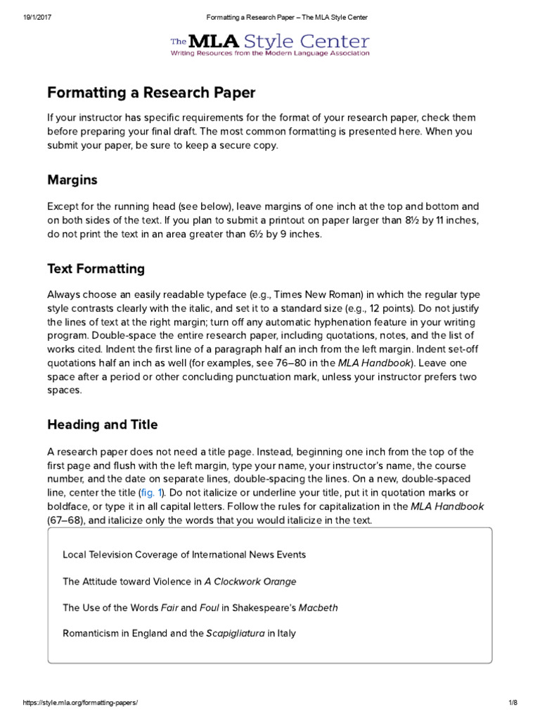 MLA Research Paper Formatting Guide | PDF | Writing | Written Communication