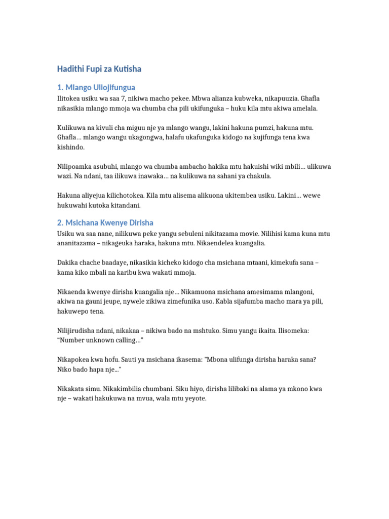 Hadithi Za Kutisha | PDF