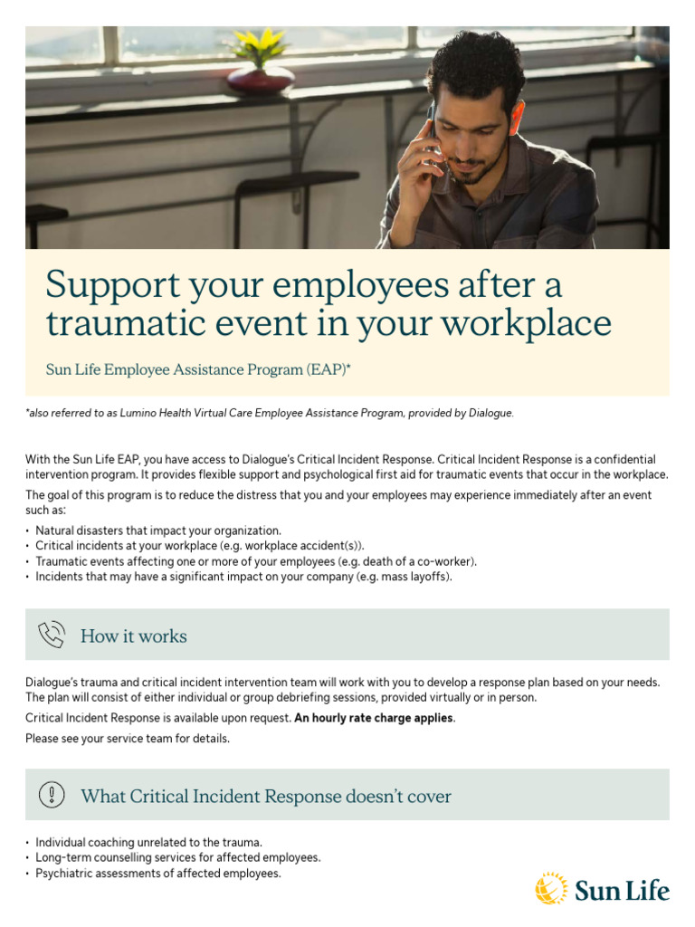 Sunlife Critical Event Response For Employers | PDF | Psychological ...